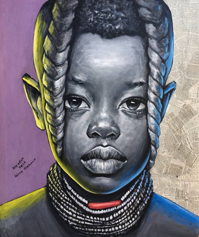 Southern boy Painting by Sisay Teshome | Saatchi Art