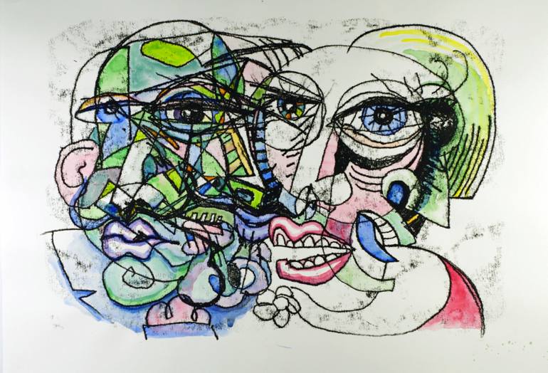 Cocktails with Larry and Madge Drawing by James Moore | Saatchi Art