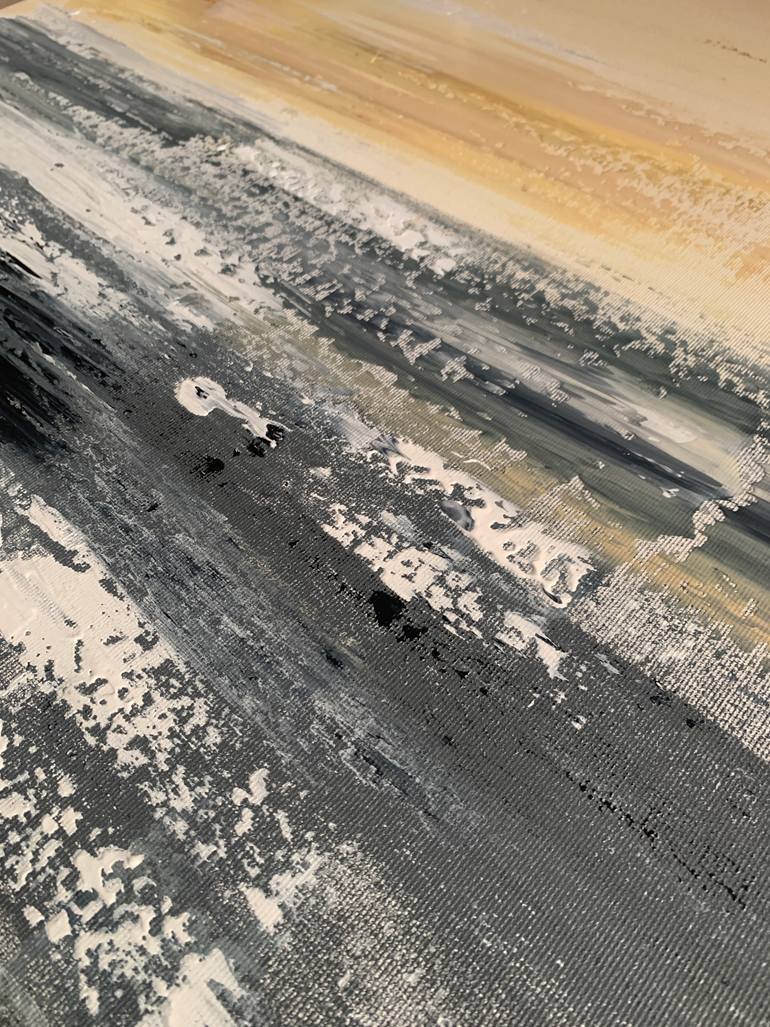 Large Original Grey Flesh tint Abstract Painting For Living Room ...