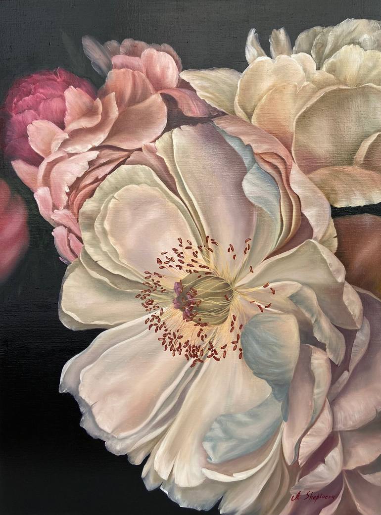 Flower bomb Painting by Anastasiia Sheptaeva | Saatchi Art