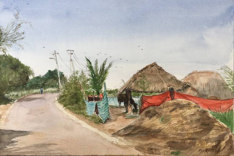 Way to Home Painting by Raja Rakesh | Saatchi Art