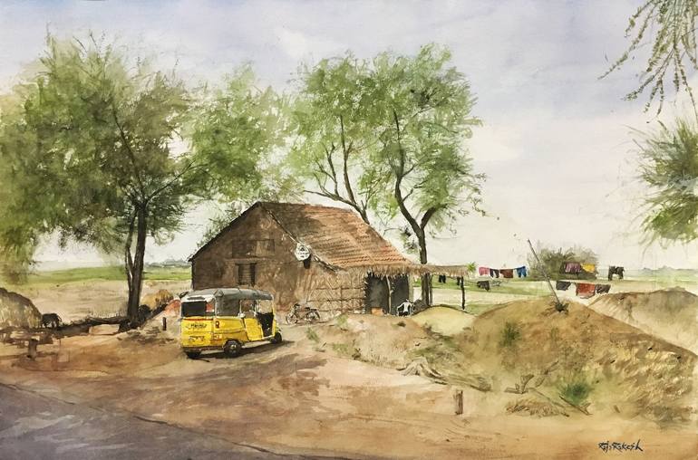 Lunch Break Painting by Raja Rakesh | Saatchi Art