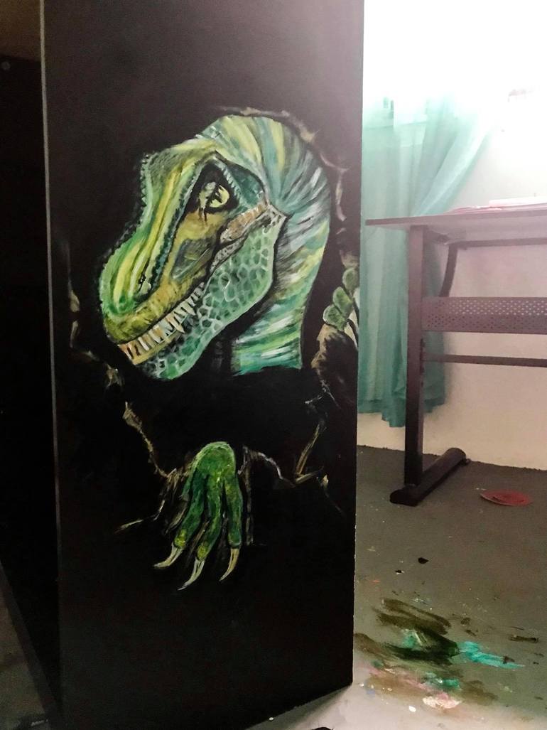 Dinosaur Dresser Painting by Catherine Sayer | Saatchi Art