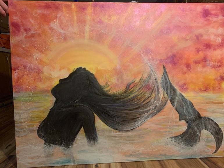 Lamborghini Mermaid Painting by Catherine Sayer | Saatchi Art