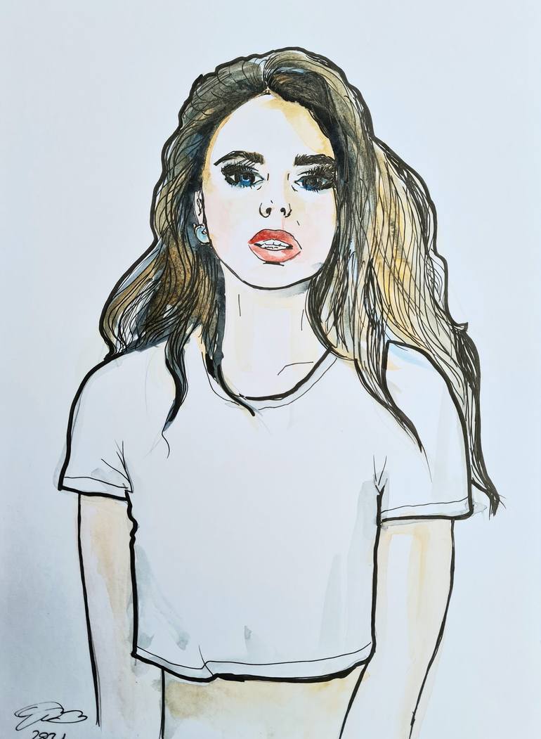 Sandra Drawing by Evgenia Prusakov | Saatchi Art