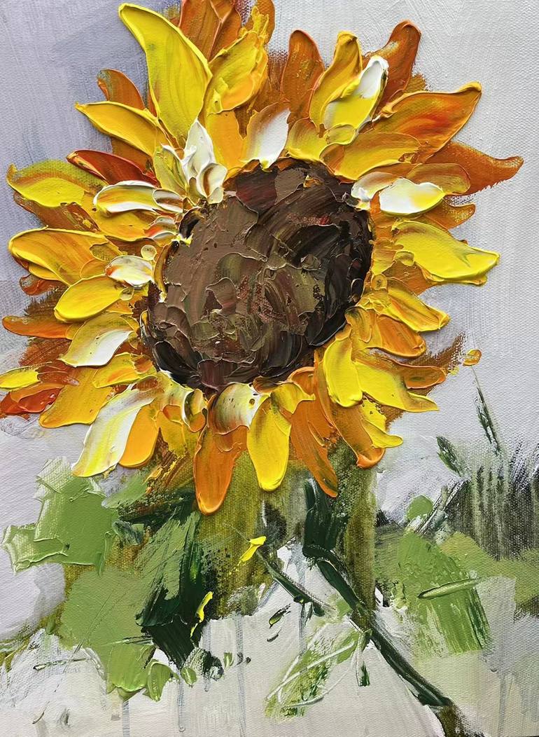 Sunflower Painting by Angela Jeanine | Saatchi Art