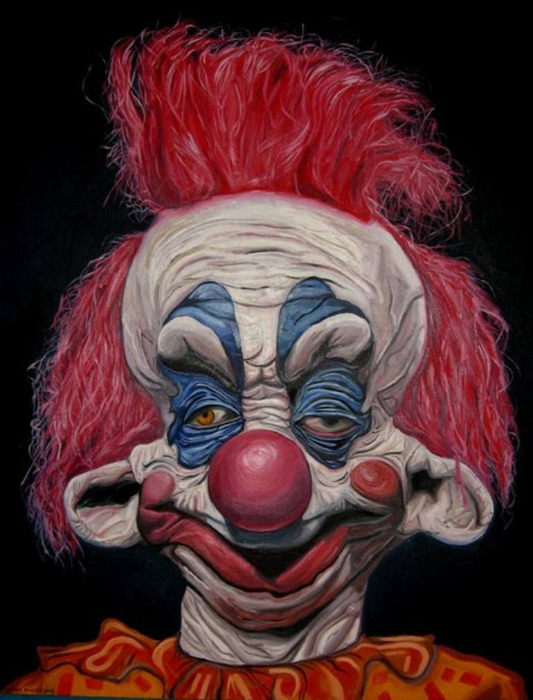 rambozo clown oil on canvas 100x80cm Painting by Goran Bujisic ...