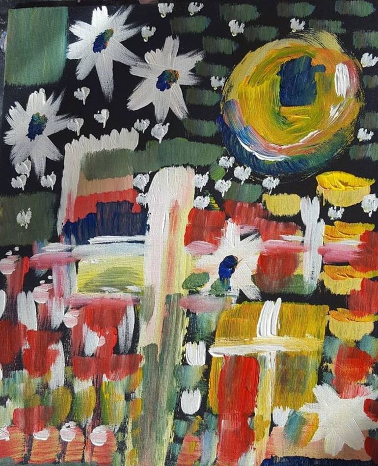 In Memory - Crosses by Moonlight Painting by Cathy Noble | Saatchi Art