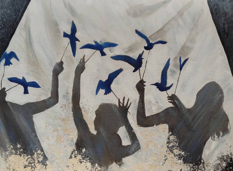 Shadow pantomime Painting by Marina Sonygina | Saatchi Art