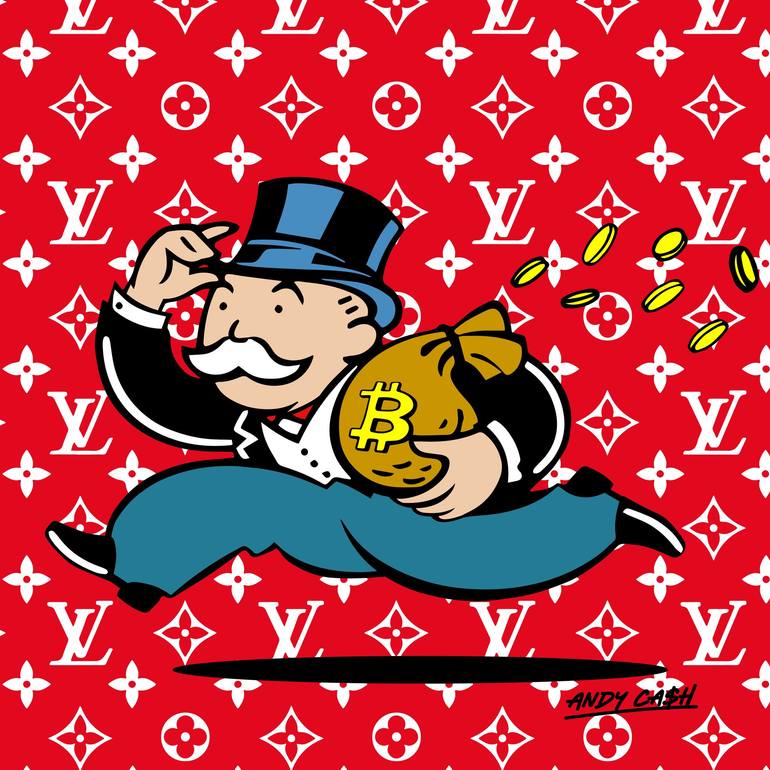 Take the Bitcoin and Run (Mr. Monopoly Vuitton Supreme) Painting by ...