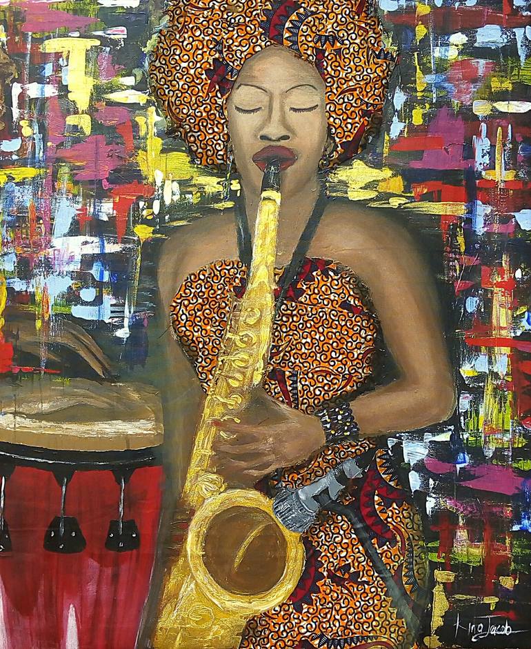 Abisola akosile Painting by Kingsley Nwangborogwu | Saatchi Art