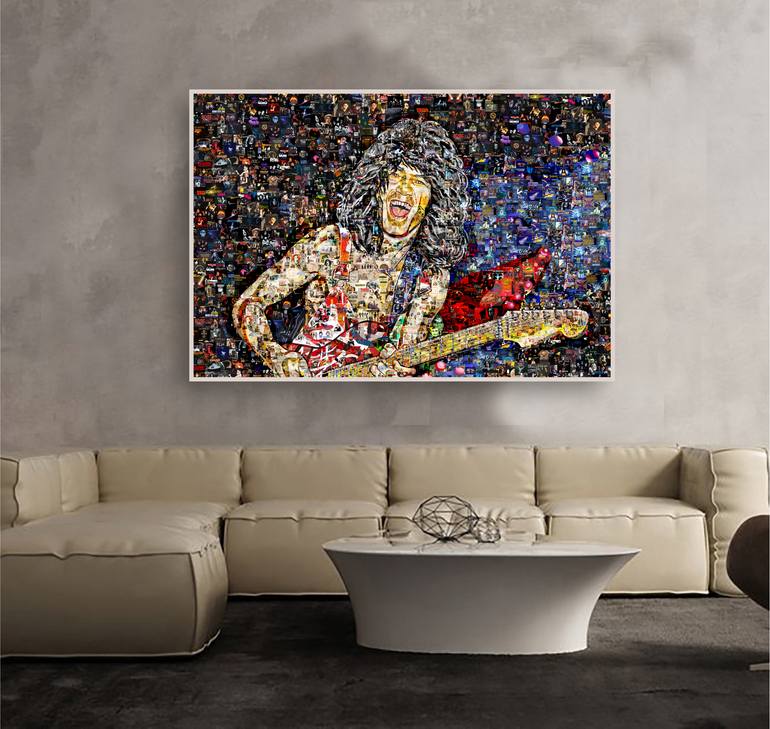 Art Collage Poster Gift Print VAN HALEN Made Out Of Music Albums ...
