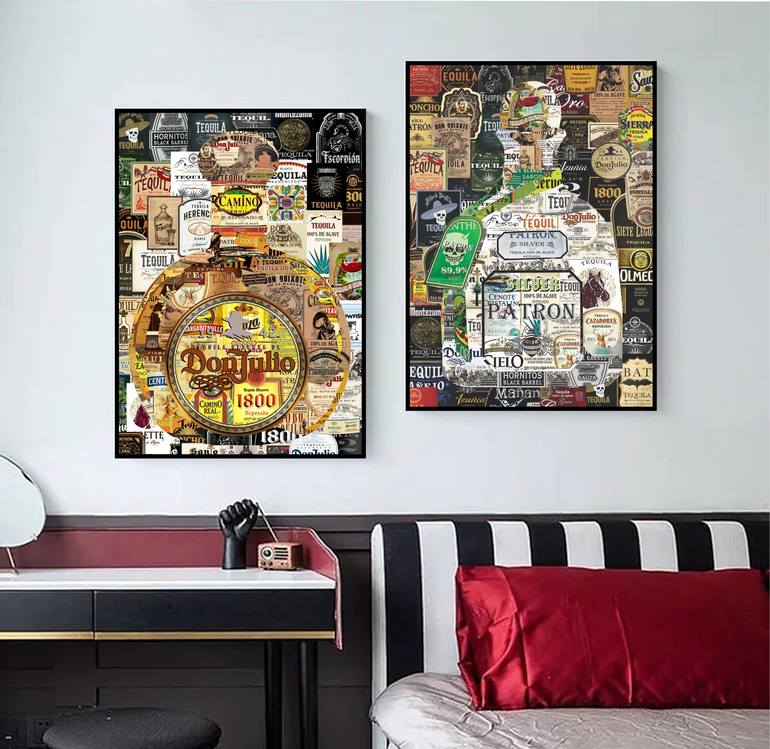 Art Collage Poster Print Tequila Patron Collage by Alex Loskutov ...