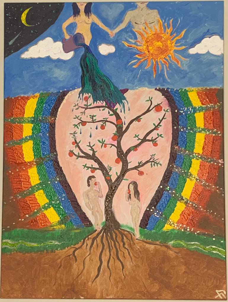 Two Apples in the Garden Painting by Caleb Finch | Saatchi Art