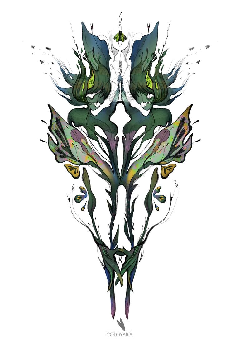 Fly-flower mutation Drawing by Jaroslava Fjodorova | Saatchi Art