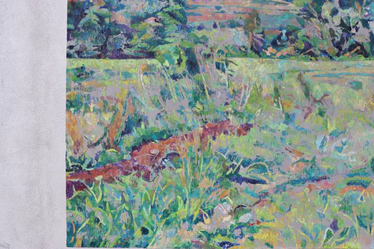 Green landscape Painting by Polona Petek | Saatchi Art