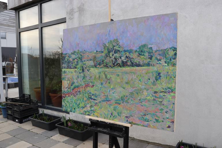 Green landscape Painting by Polona Petek | Saatchi Art