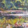 Landscape by the river Painting by Polona Petek | Saatchi Art