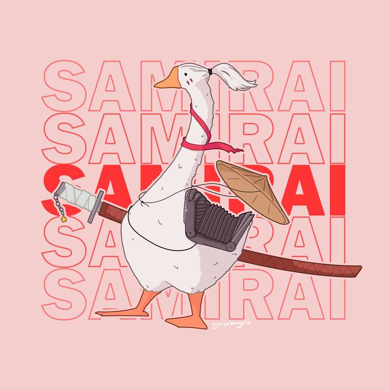 Samurai Goose Mixed Media by Pavel Gooseff | Saatchi Art