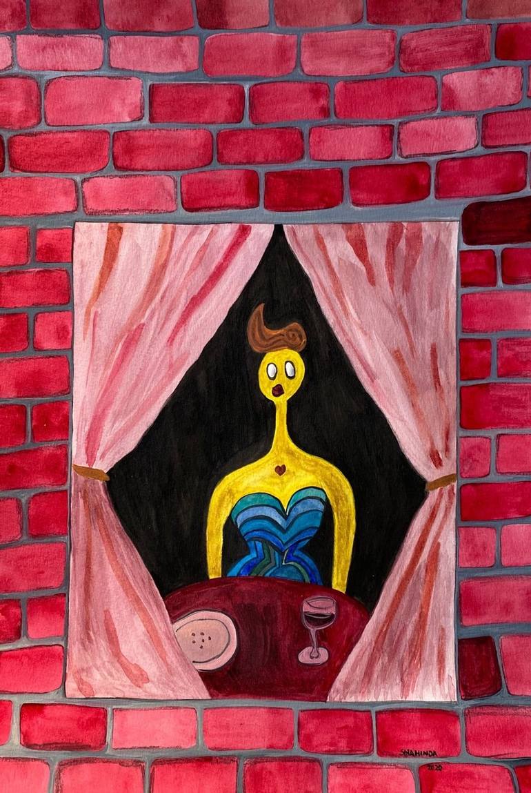 Lady in a Box Painting by Shahinda Abdalla | Saatchi Art