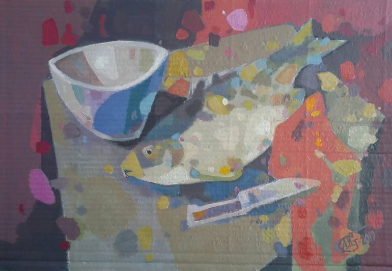 Fish Still Life Painting by Al Artistsdream | Saatchi Art