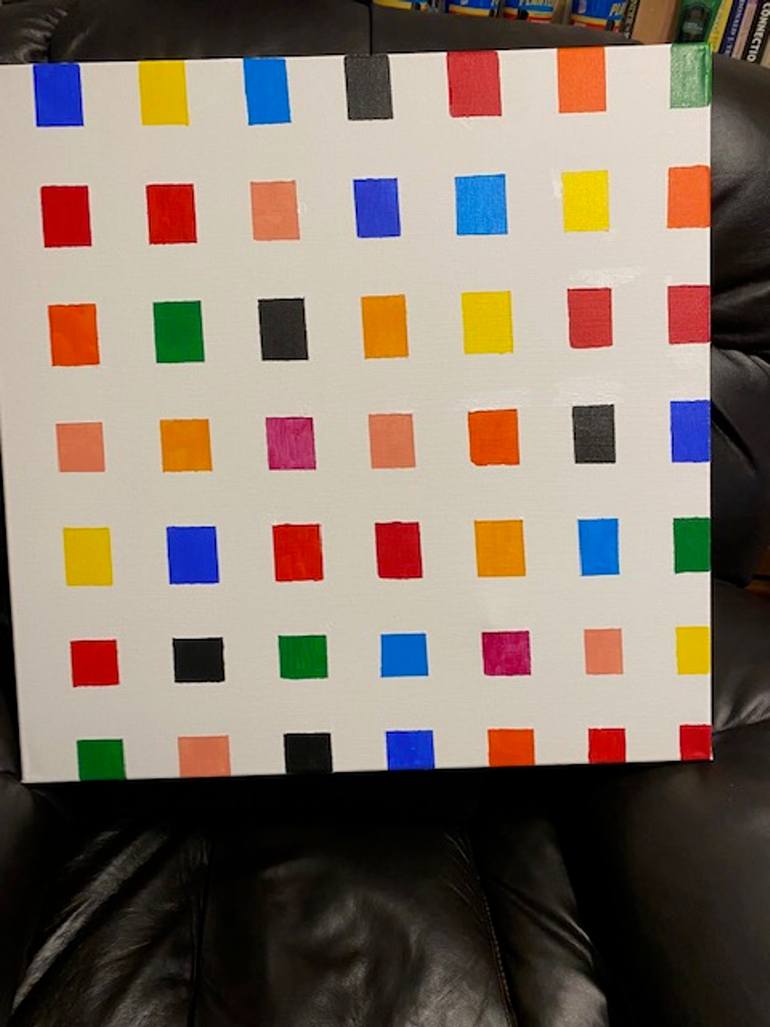 WHITE AND COLOR SQUARES Painting by Jose A Mesa Jr | Saatchi Art