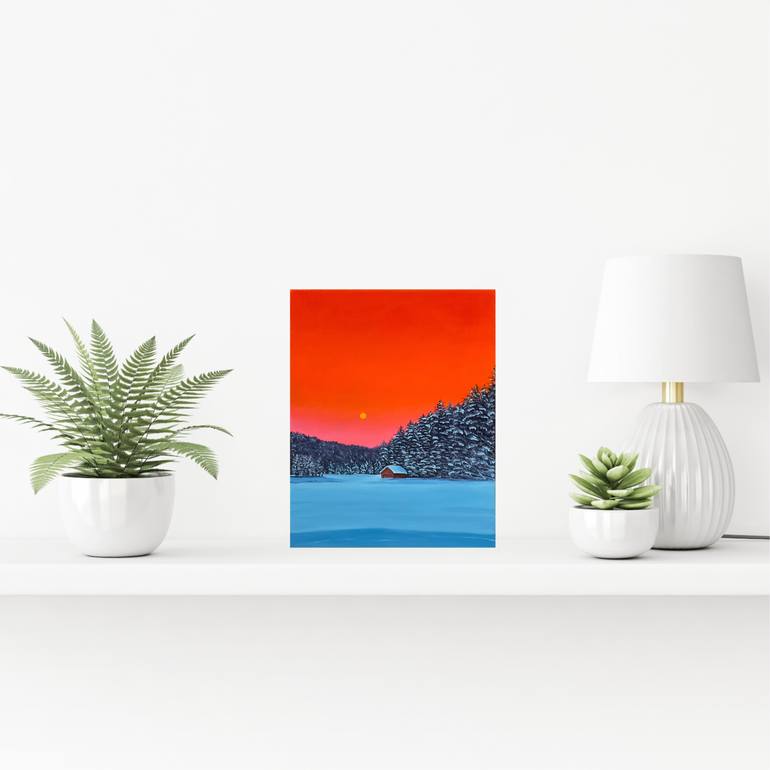 Red Sunset Painting by Alla Kallass | Saatchi Art United Kingdom