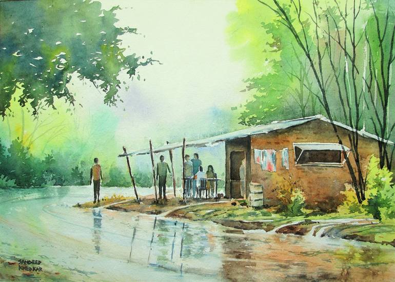 A Treat to Have! Painting by Sandeep Khedkar | Saatchi Art