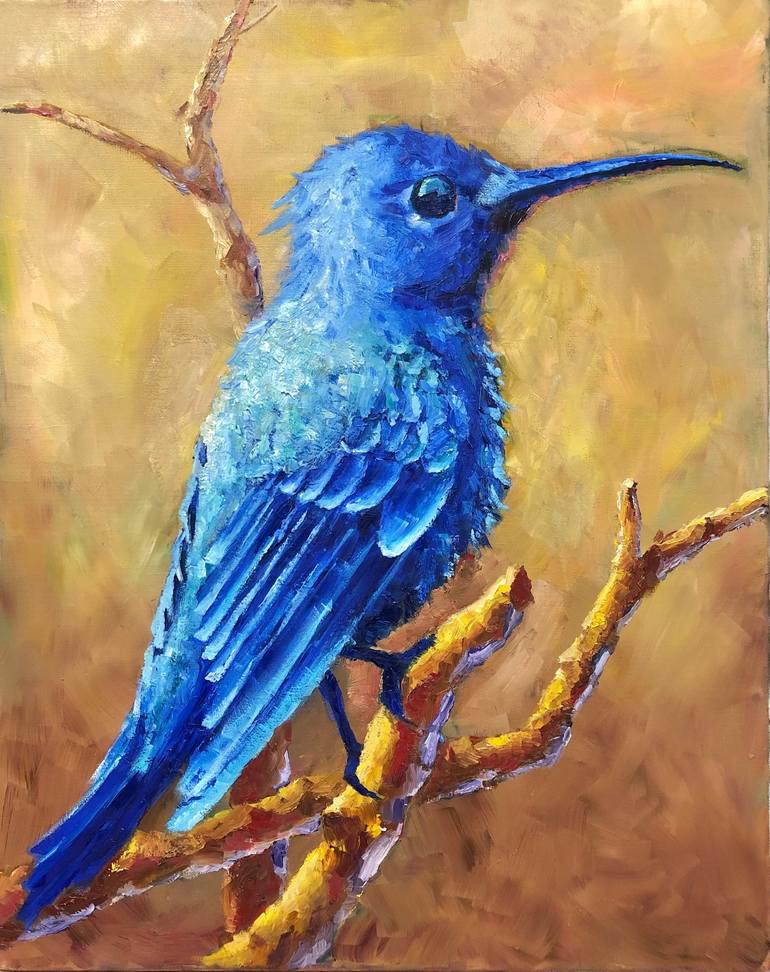 Blue bird Painting by Ekaterina Iakovleva | Saatchi Art