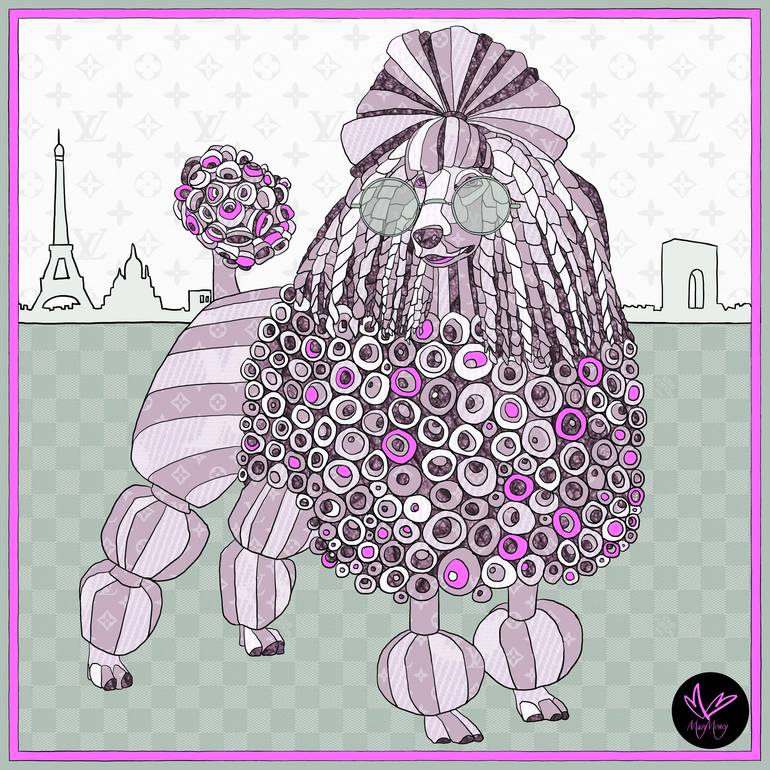 poodle in paris Drawing by Mary Money | Saatchi Art