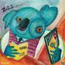 RL Art NZ - The Cheeky Koala in Class Quirky Cubism Animal Painting by ...