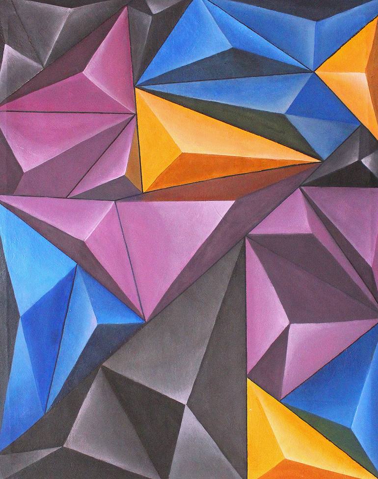 3D Cubes Painting by Humamah Siddiqui | Saatchi Art