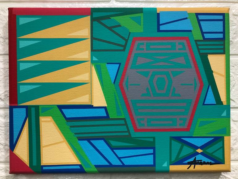 Geometric Robot Mark II Painting by AJ Cabral | Saatchi Art