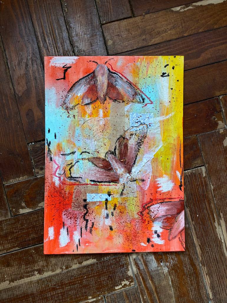 White Moth Samba Painting by Ekaterina Moskalenko | Saatchi Art