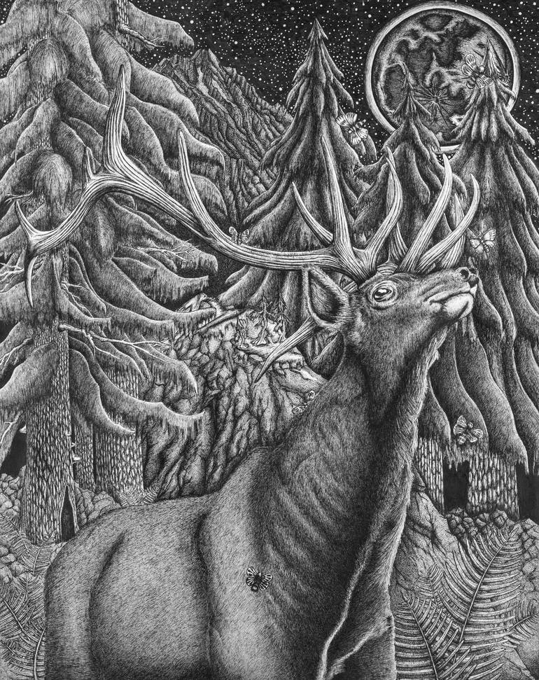 The Alpine Lakes Wilderness Drawing by Jason Miller | Saatchi Art