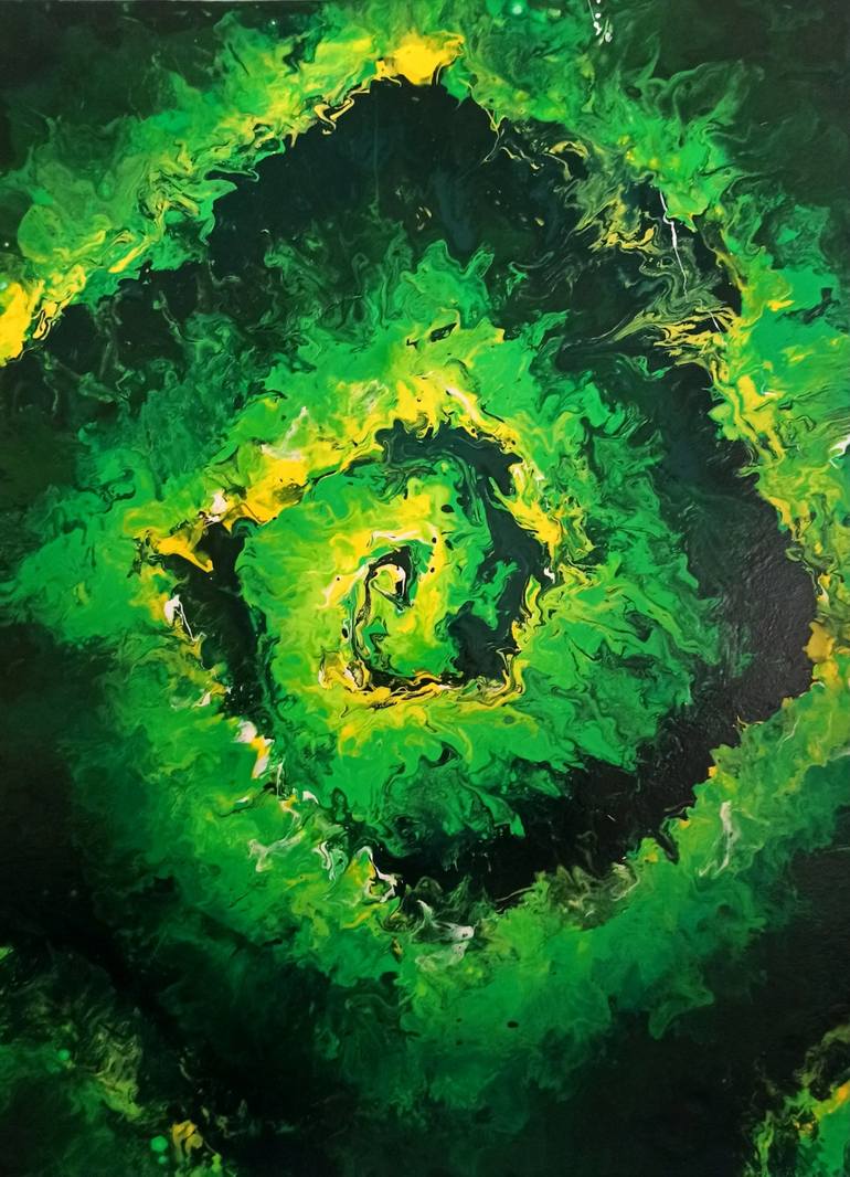 Green Vortex Painting by Andrzej Stańczuk-Ciecierski | Saatchi Art