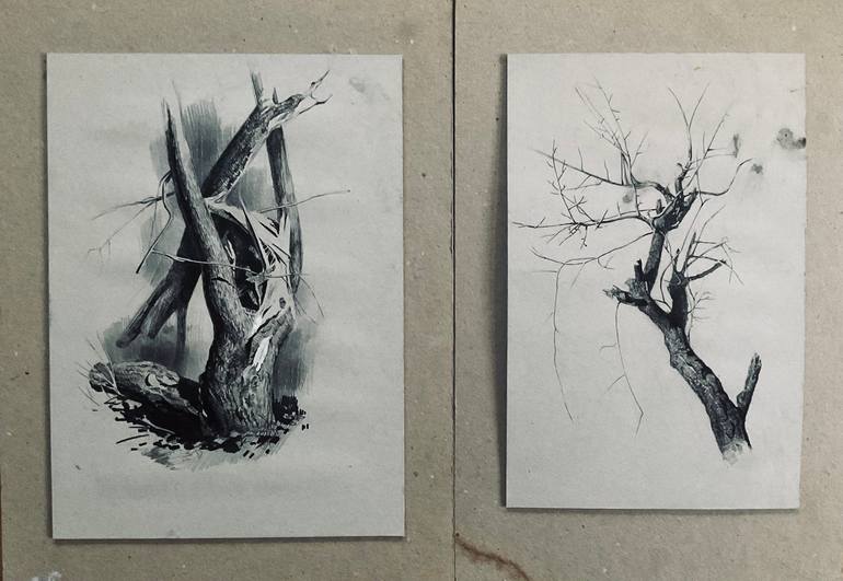 Doubletree Drawing by Tamara Shevchuk | Saatchi Art