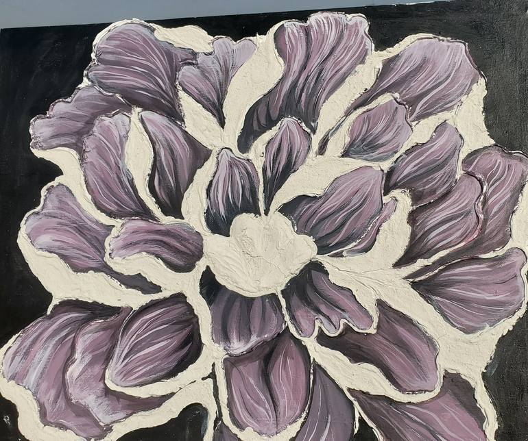 textured flower painting 2 by 3 ft Painting by Fatima Anwar | Saatchi Art