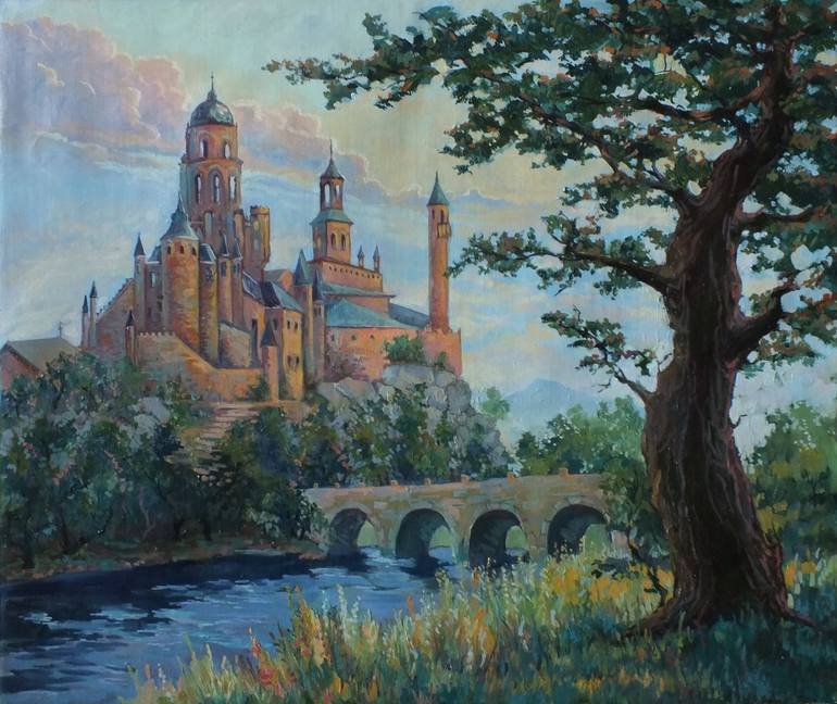 Red Castle Painting by Lyubov Simonenko | Saatchi Art