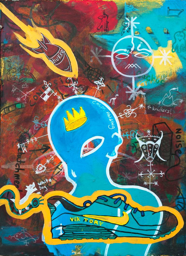 Blue Man Abiding Painting by Oliver Lavery | Saatchi Art