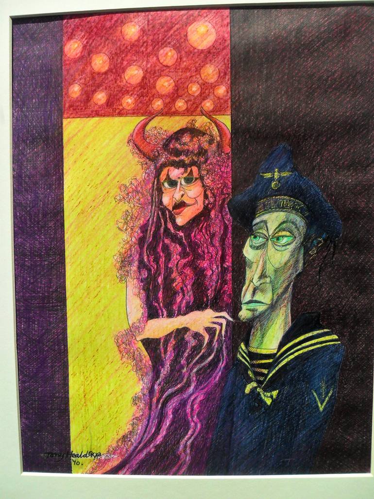 Behind the Masque Drawing by Tony Heald | Saatchi Art