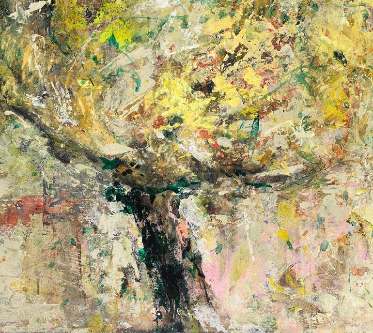 Yellow rose trunk Painting by Felipe Rodrigo Diez | Saatchi Art