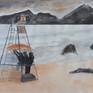 Ennui (série A la plage) Painting by sylvid art | Saatchi Art