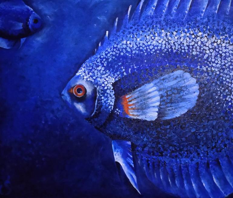 Fish Finger Painting Painting by Sourav Sinha | Saatchi Art