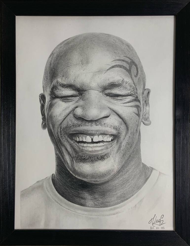 Smiling Mike Tyson Drawing by Artem Ikonnikov | Saatchi Art