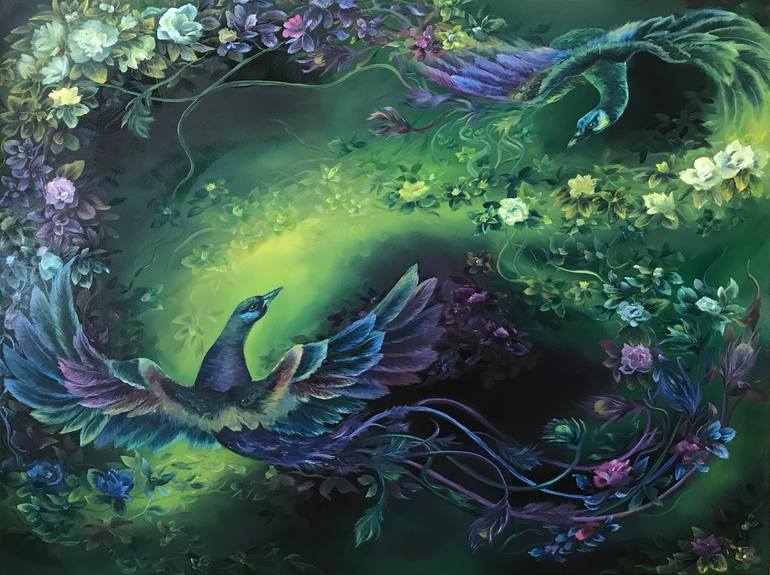 An Aerial Duet Painting by Evelina Klanikova | Saatchi Art