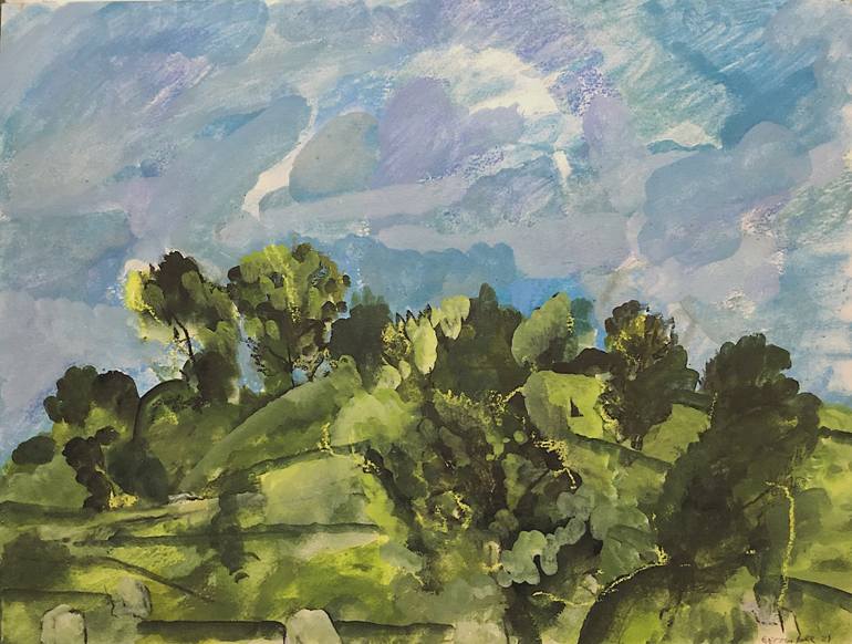 Hillock At Green Wood Cemetery Painting by Eliot Markell | Saatchi Art