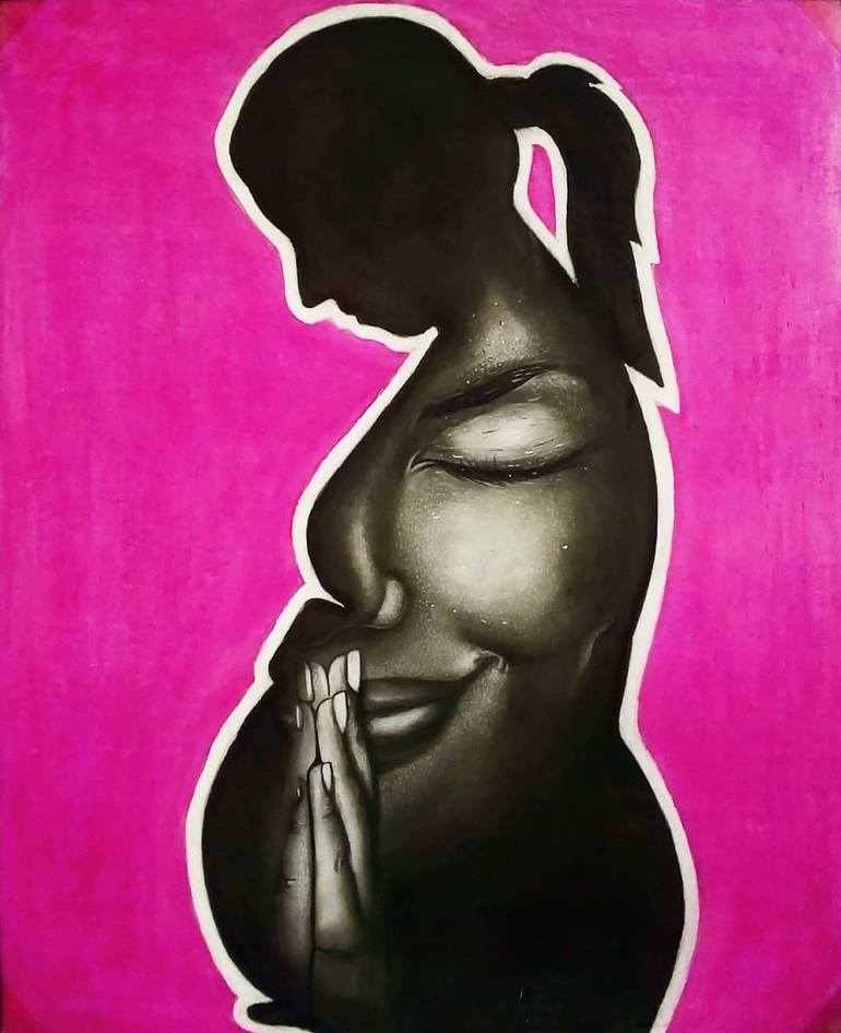 Praying Mother Drawing by Philemon Laleye | Saatchi Art