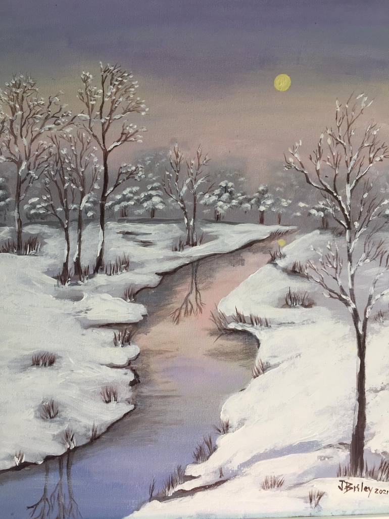 Snowscape Painting by Jovi Ann Briley | Saatchi Art