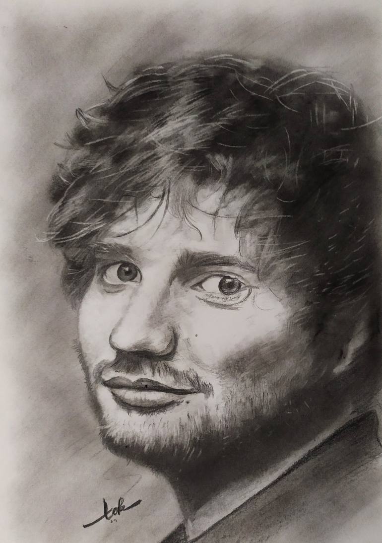 drawing of sheeran's face using pencil and paper Drawing by totok ...